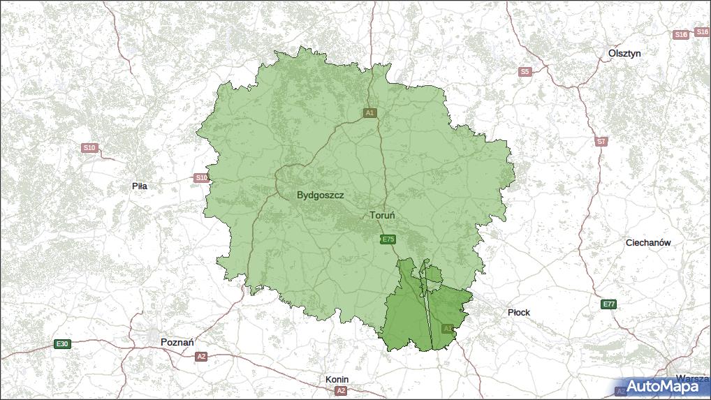 Powiat włocławski, województwo kujawsko-pomorskie na mapie Targeo