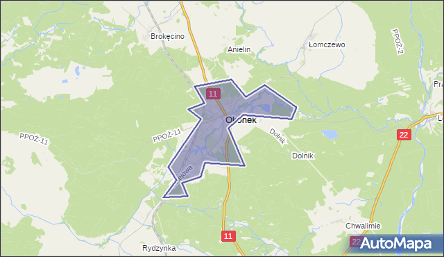 Gmina Okonek, powiat złotowski, województwo wielkopolskie na mapie Targeo