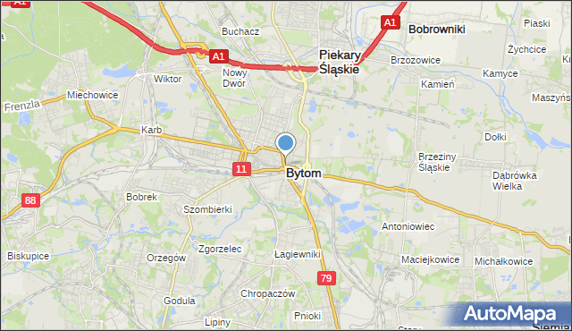 Mapa Bytomia, Bytom na mapie Targeo