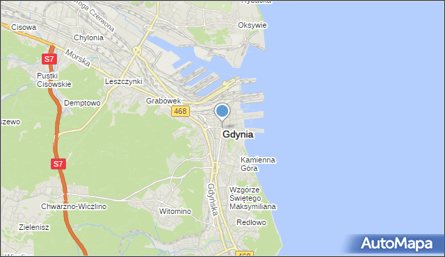 Mapa Gdyni, Gdynia na mapie Targeo