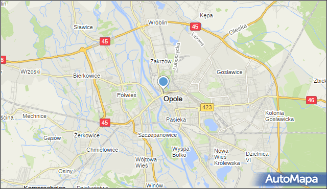 Mapa Opola, Opole na mapie Targeo