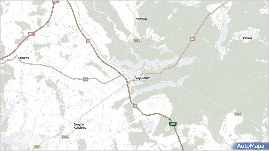 Mapa Augustów, Augustów na mapie Targeo