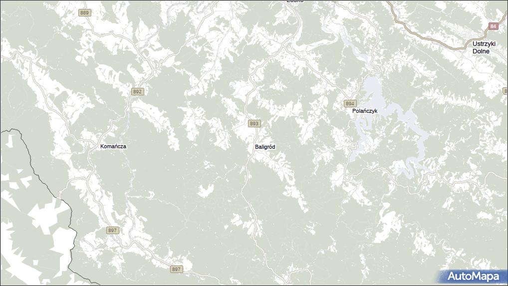 mapa Baligród, Baligród na mapie Targeo